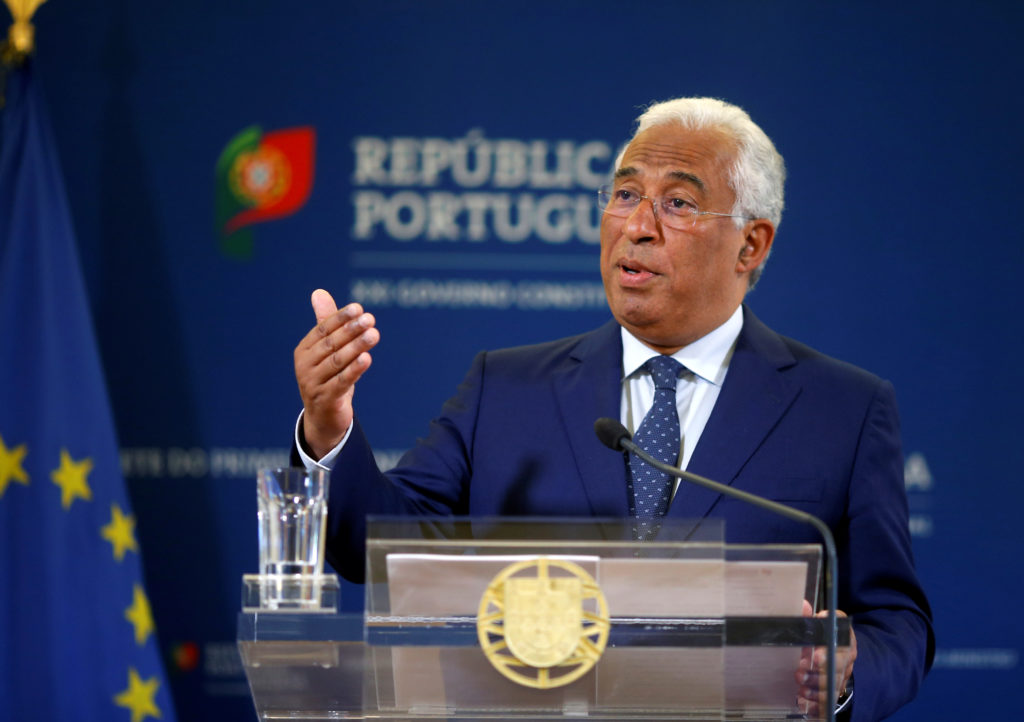 Portugal's Prime Minister Antonio Costa addresses the nation from Sao ...